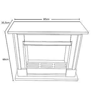Gel + Ethanol Fire-Places Emily Deluxe Inclusive: 1 Adjustable Stainless-Steel Burner White