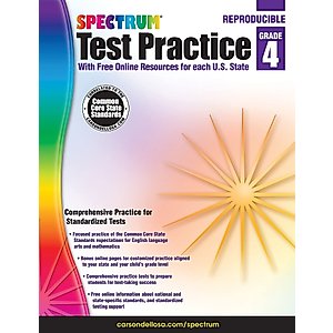 Carson Dellosa Spectrum 4th Grade Test Practice Workbook All Subjects, Ages 9 to 10, Grade 4 Test Practice Math, Language Arts, Reading Comprehension, ... Writing, and Math - 160 Pages (Volume 64)