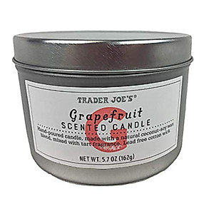 Trader Joe's Grapefruit Scented Candle NET WT 5.7 OZ (162g)
