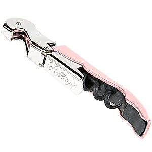 Pulltap's Double-Hinged Waiters Corkscrew, Wine Opener and Foil Cutter, Beer Bottle Opener, Light Pink