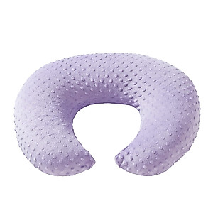 DONOMILO Minky Dots Nursing Pillow Cover, Case Plush Breathable Breastfeeding Pillow Slipcover Fits Nursing Pillow, Super Soft Snug Positioners for Baby Boy Baby Girl (Lavender)
