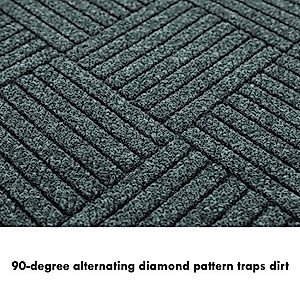 Guardian EcoGuard Diamond Indoor Wiper Floor Mat, Recycled Plactic and Rubber, 4'x6', Charcoal Black,EGDFB040604