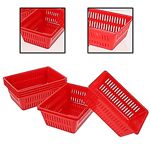Toyvian 7pcs Plastic Coin Storage Baskets Decorative Desktop Basket Sundries Organizer
