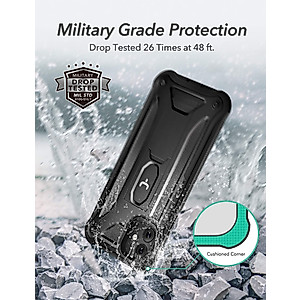 YOUMAKER Designed for iPhone 11 Case, Heavy Duty Protection Kickstand with Built-in Screen Protector Shockproof Cover for iPhone 11 6.1 Inch - Black