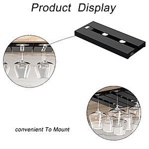 2 Pcs Wine Glass Racks No Drilling Stemware Racks Hanging Wine Glasses Holders for Bordeaux Cup White Wine Cup Cocktail Cup Champagne Cup Prosec Cup