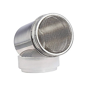 HANSGO 2 Set Powder Suger Shakers, Stainless Steel Powder Shaker Mesh Shaker Powder Cans for Salt Coffee Cocoa Cinnamon Powder Seasoning Cans with Lid