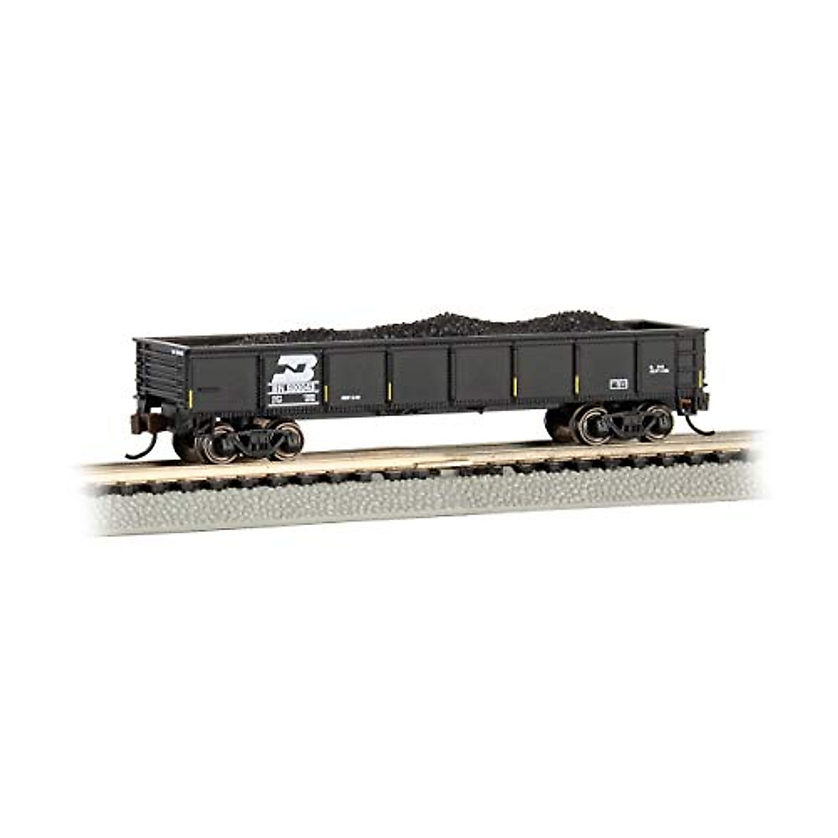 Bachmann Trains - 40' Gondola Car - Burlington Northern (Black) with Removable Coal Load - N Scale