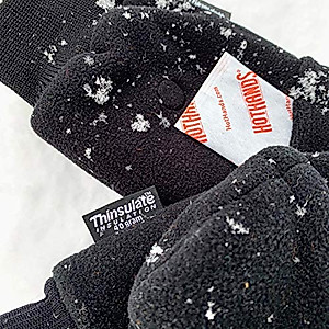 Hothands Large/Extra Large Fleece Glove Mitts, Black, Large/x-Large (MB2)