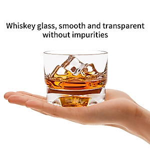 Whiskey Glasses-Drinking Glasses with Unique Cross-Shaped Bottom,Old Fashioned Rocks Glass Tumbler for Scotch, Cocktail,Home Bar Whiskey Gifts for Men,Whiskey Glass Set of 2