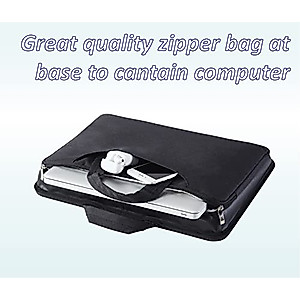 Laptop Lap Desk with 15 15.6" inch Laptop Sleeve Case Bag, Sofa Bed Desk with Cushion and Soft Wrist Pad,Laptop Stand Built in Tablet and Phone Holder (Black Carbon)