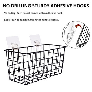 Panghuhu88 4Pcs Wall Wire Baskets Baskets Storage Baskets Hanging Wire Basket Cabinet Door Storage Metal Wall-Mounted Containers Metal Freezer Organizer bins For Kitchen,Pantry,Shelf