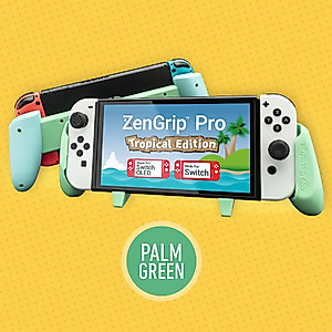 Satisfye - ZenGrip Pro Gen 3 OLED, a Switch Grip Compatible with Nintendo Switch - Comfortable & Ergonomic Grip, Joy Con & Switch Control. #1 Switch Accessories Designed for Gamers (Green)