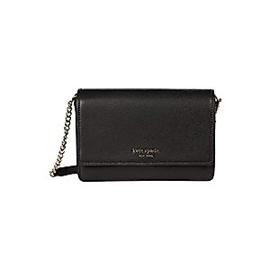 Kate Spade New York Spencer Saffiano Leather Flap Chain Wallet Black One Size