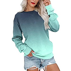Navy Blue Sweatshirt Women's Graphic T-Shirts Hawaii Shirts for Women Hot Pink Bodysuit Women Work Tops American Flag Sweater Sporty Dresses for Women Exercise Clothes for Women(A-Blue,Medium)