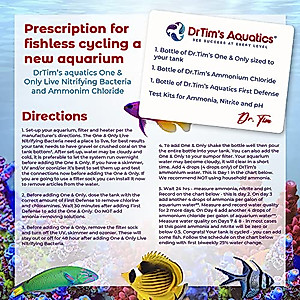 Dr. Tim’s Aquatics Saltwater One & Only Nitrifying Bacteria – For New Fish Tanks, Aquariums, Water Filtering, Disease Treatment – H20 Pure Fish Tank Cleaner – Removes Toxins – 4 Oz.