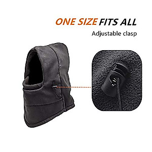 Balaclava Fleece Hood Winter Windproof Face Ski Mask for Men Grey Ultimate Thermal Retention & Moisture Wicking with Performance Soft Fleece Construction for Cold Weather