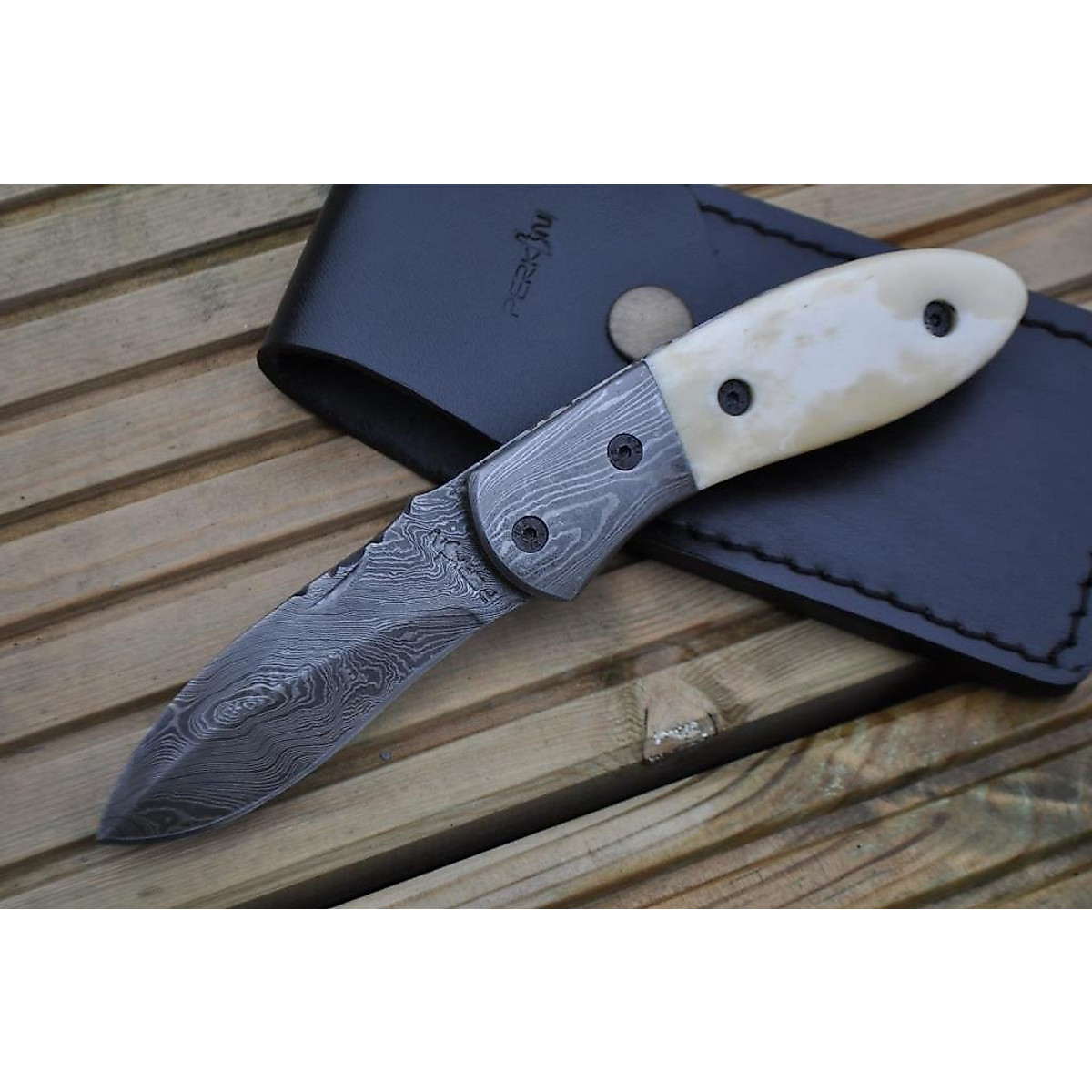 Perkin Knives - Handmade Damascus Pocket Knife - Beautiful Folding Knife