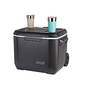Coleman Rolling Cooler | 50 Quart Xtreme 5 Day Cooler with Wheels | Wheeled Hard Cooler Keeps Ice Up to 5 Days, Black