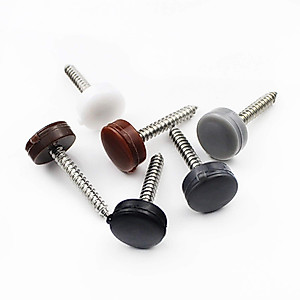 YouU 25 Pcs Plastic Hinged Screw Cover Caps Washer Flip Tops 25 Pcs Screws - 2 Colors Choose - White, Black (black)