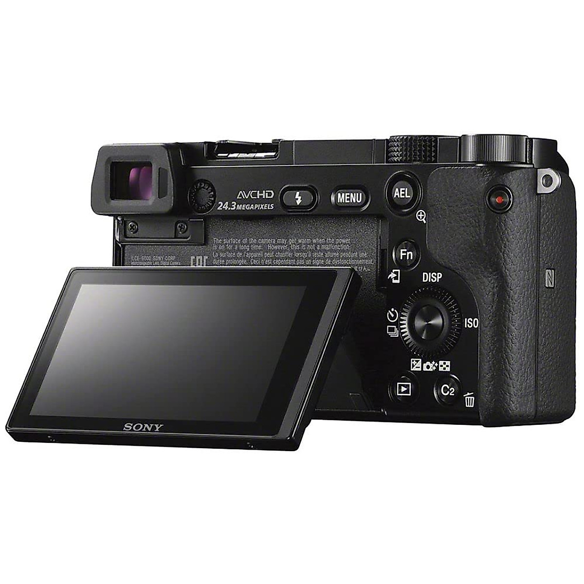 Sony Alpha a6000 Mirrorless Camera with 16-50mm Lens (ILCE6000L/B) + 64GB Card + Card Reader + Case + Flex Tripod + Hand Strap + Memory Wallet + Cap Keeper + Cleaning Kit (Renewed)