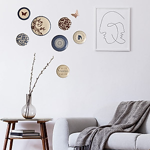 Tbestmax 30 Pcs Plate Hangers for The Wall-6 Size-4 6 8 10 12 14 Inch and 30 Pcs Wall Hooks to Antique Plates and Arts Decor