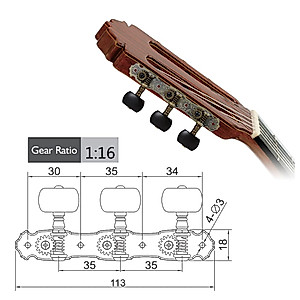 Sasuori 2pcs(L&R) High-Grade Bronze Plated Acoustic Classical Guitar Machine Heads Tuning Keys Pegs String Tuners