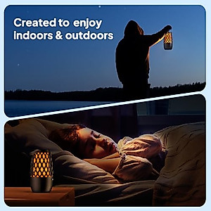Outdoor Speakers, Gift for Men, Multi-Sync Bluetooth Wireless Speaker with Flame Lights, Built-in DSP HD Stereo Sound, Cool Tech Gadgets for Him, IPX5 Waterproof for Hot Tub|Outside|Patio|Porch
