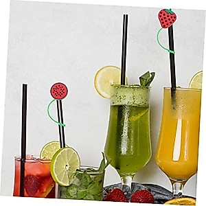VALICLUD 10pcs Fruit Straw Cap Straw Accessories Straw Toppers for Tumblers Straw Mouth Tips Reusable Straw Tips Covers Juice Hat Straws for Kids Straw Covers Cap Cartoon Child Drinks Pvc