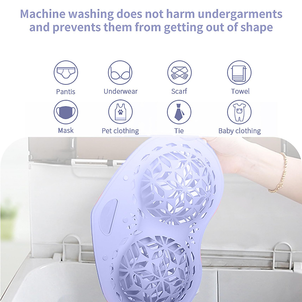 Silicone Bra Washing Bag Anti Deformation Bra Bags for Laundry Flexible Lingerie Bags with Snap Button for Washing Delicates Bra Washer Protector 15 X9.7 Inch Purple Storage Items