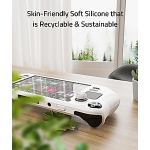 Syntech Protective Case Compatible with Steam Deck Accessories Console OLED/LCD, All-Round Protection with Non-Slip Thumb Grips, Silicone Cover for Enhanced Fit and Alignment-Grayish White