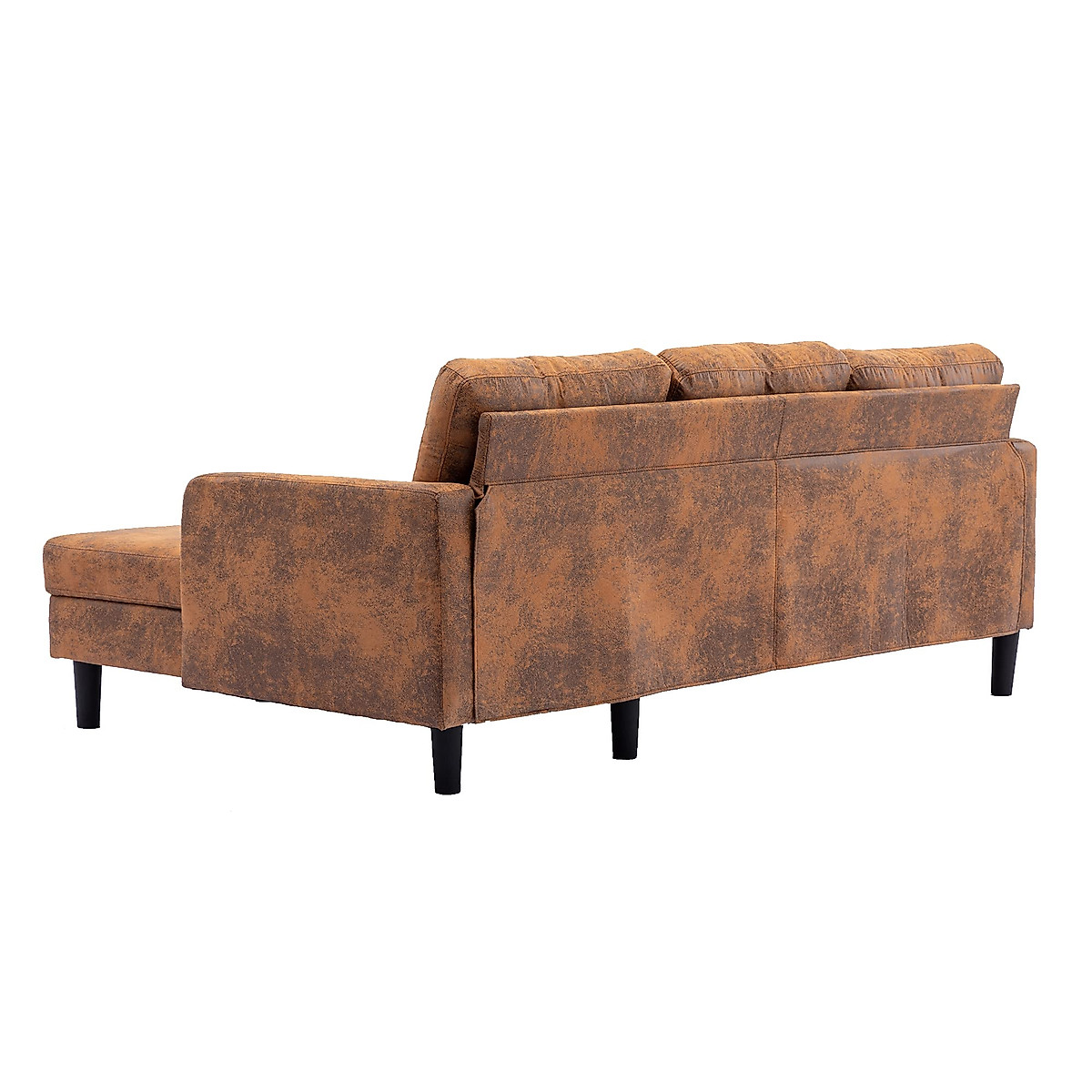 HomSof Sectional Reversible Chaise Longue, Modern L-Shaped Couch with Pull Storage, Coffee Sofa Bed