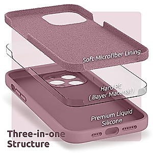 SURPHY Silicone Case for iPhone 12 Pro Max Case 6.7 inch, Individual Protection for Each Lens, Liquid Silicone Phone Case with Microfiber Lining (Lilac Purple)