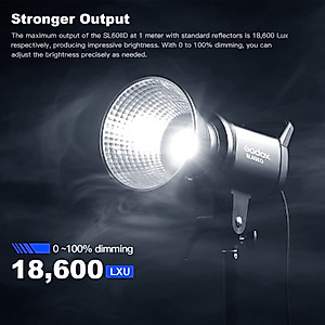 Godox SL60IID LED Video Light,60Ws White 5600K Version Countinuous Output Lighting with Bowens Mount,CRI 96+ TLCI97+,for Video Recording Wedding Product Photo... (3 Pack)