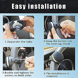 Pincuttee Steering Wheel Power Handle Spinner Knob,Carbon Fiber Steering Wheel Knob,Universal for Cars/Trucks/Tractors/Mowers/Forklifts,Steering Wheel Accessories(Carbon Fiber-Red,1PC)