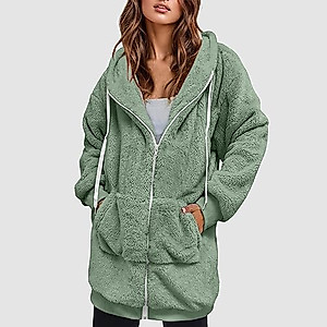 Fuzzy Cardigan Sherpa Lined Zip-up Womens Halloween Shirts Outwear Workout Tank Tops for Women shackets Womens Professional Clothing Feather Jacket Zip up Fleece Jacket Women Womens Sweaters Black