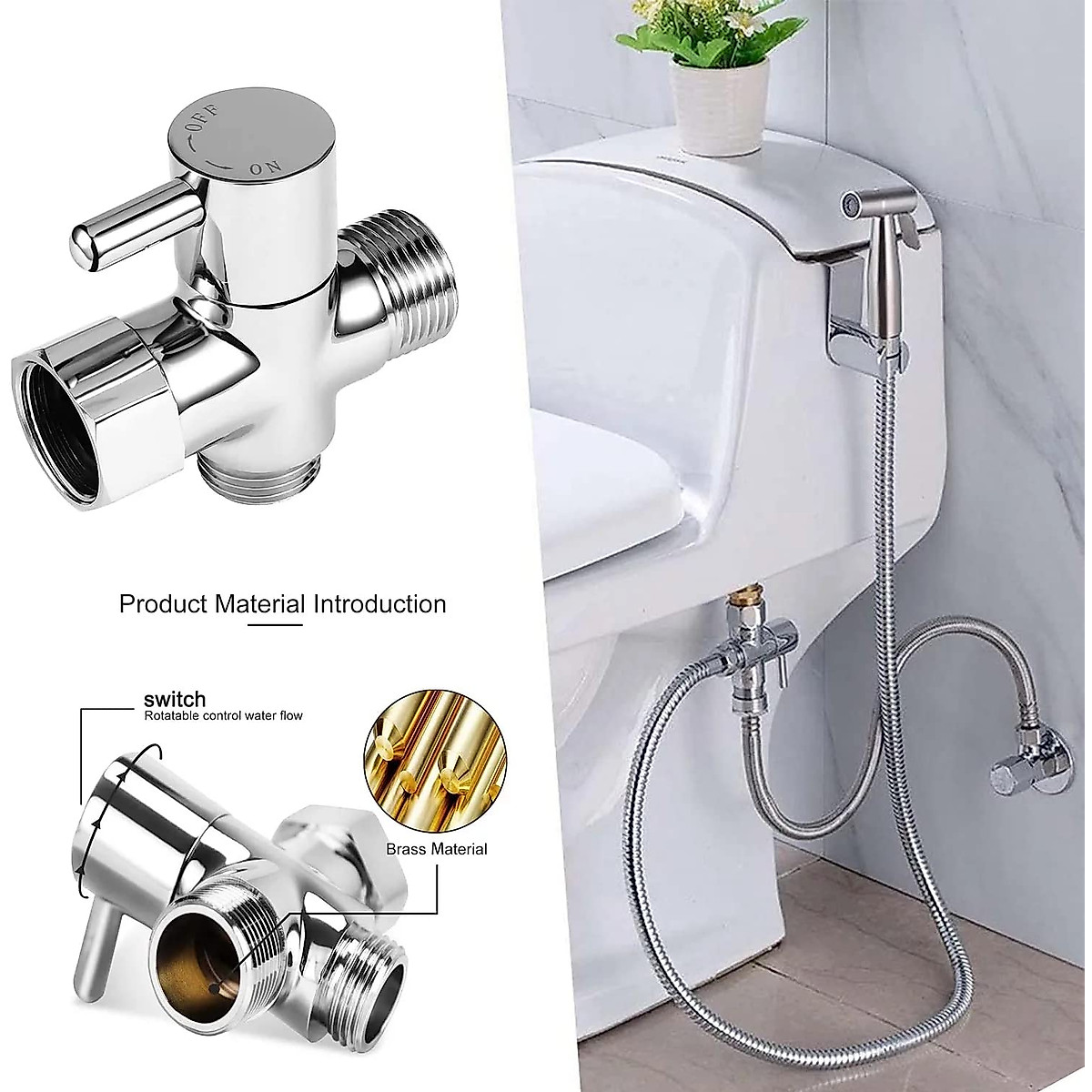 Bidet Sprayer for Toilet,Handheld Bidet Spraye,Cloth Diaper Sprayer Water Kit,Bathroom Hand Held Bidet Shower for Self Cleaning,Stainless Steel and Easy to Install