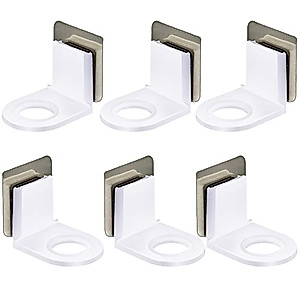 Shower Gel Bottle Rack Hook Self Adhesive Wall Mounted Shampoo Holder Hook Shower Gel Bottle Rack Hanger Liquid Soap Shower Holder for Wall Kitchen Bathroom Toilet (6 Pieces)