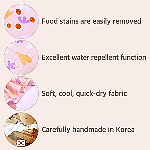 Aijoo All-in-one Coverall Bib, Baby Feeding Bibs, Long Sleeve, BLW Bibs Covers baby and high chair (Pink Flower)