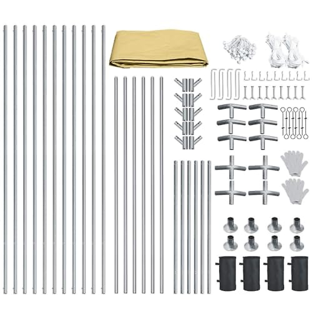 PEAKTOP OUTDOOR 10x20 ft Heavy Duty Carport Car Canopy with Removable Window Sidewalls, Portable Garage Tent Boat Shelter with Reinforced Triangular Beams, Beige