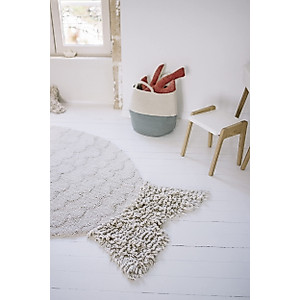 Lorena Canals Basket Zoco Vintage Blue-Natural - 97% Cotton, 3% Other Fibres - 1' 2" x Ø 1'