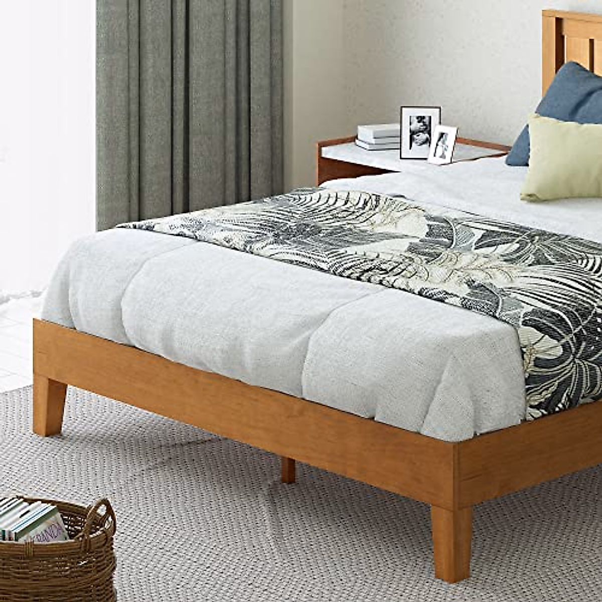 ZINUS Alexis Deluxe Wood Platform Bed Frame with Headboard / Wood Slat Support / No Box Spring Needed / Easy Assembly, Rustic Pine, Full