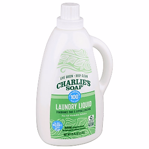 Charlie’s Soap Laundry Liquid (100 Loads, 1 Pack) 75.0 Fl Oz Natural Deep Cleaning Hypoallergenic Laundry Detergent – Eco-Friendly, Safe and Effective