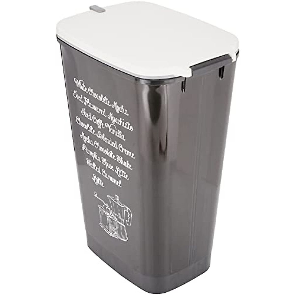 KISS KIS 8071900 1790 01 Waste Bin 45 L Chic Coffee Menu DISPLAY24 Teenager Plastic Multicolor, 29 X 44.5 X 60.5 cm