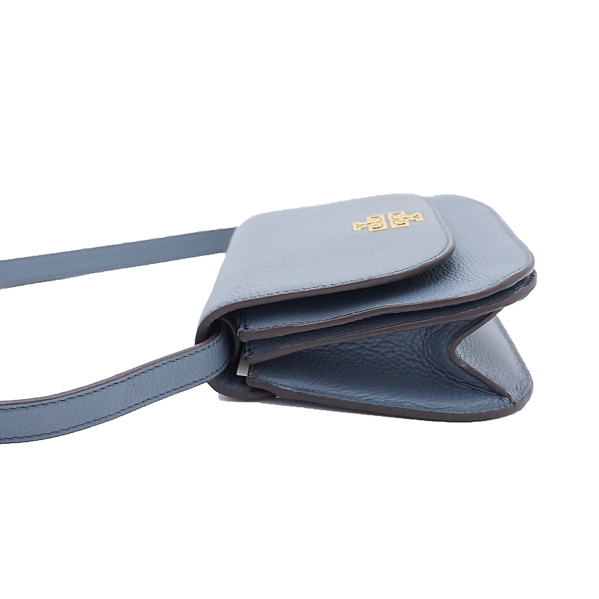 Tory Burch 86838 Brunnera Blue With Gold Hardware Women's Britten Small Saddle Bag