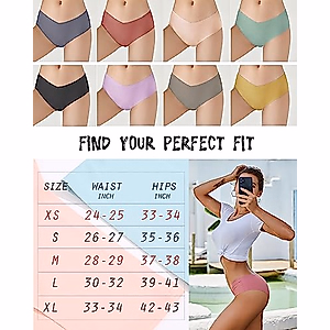 ROSYCORAL Women’s Seamless Bikini Panties Soft Stretch Invisibles Briefs No Show Hipster Underwear cheeky 9 pack XS-L (L)