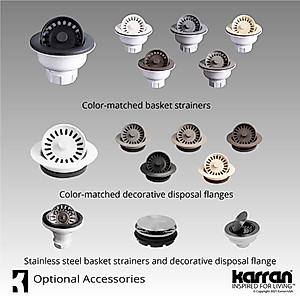 Karran QT-711 Drop-In Quartz Composite 33 in. 1-Hole 60/40 Double Bowl Kitchen Sink Kit in Concrete