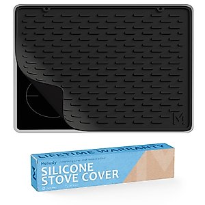 Meliusly® Silicone Stove Cover (20x28) Premium Silicone Stove Top Protector, Silicone Electric Stove Top Covers, Silicone Mat for Glass Stove Top, Silicon Stove Cover Cooktop Range Mat (Solid Black)