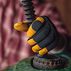 Wells Lamont Men's Slip On HydraHyde Water-Resistant Leather Palm Hybrid Work Gloves, XX-Large 3241XX, Gray