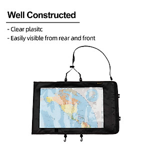 KOSIBATE Map Case, Waterproof Military Hiking Map Pouch Holder with Clear Window & Lanyard