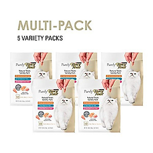 Purina Fancy Feast Natural Cat Treats Variety Pack, Purely Natural - (5) 10 ct. Pouches